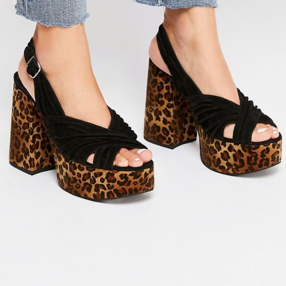Free People | Shoes | Free People X Jeffrey Campbell Joni Leopard Pumps ...